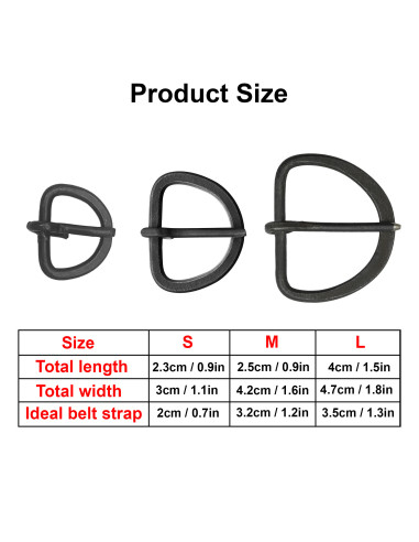 Set of 5 medieval Middle Ages hand-forged iron buckles ⚔️ Medieval Shop