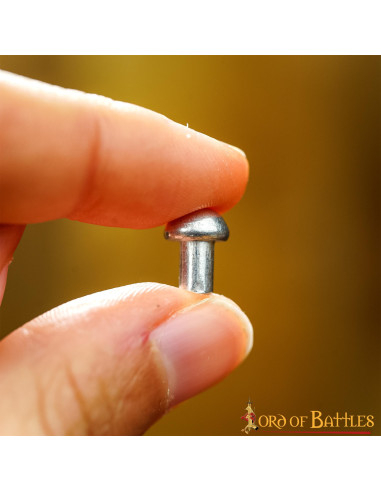 Pack of 100 mushroom head steel rivets for armor ⚔️ Medieval Shop