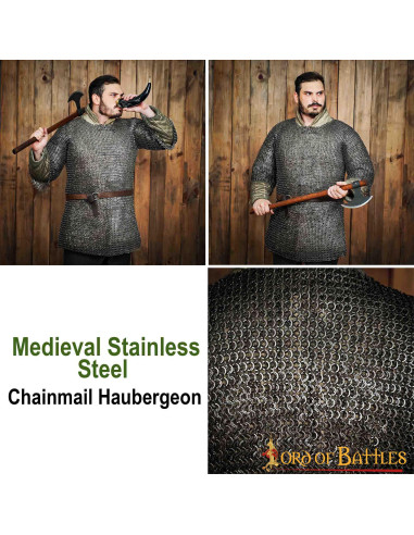 Haubergeon model stainless steel chain mail (9 mm.) ⚔️ Medieval Shop