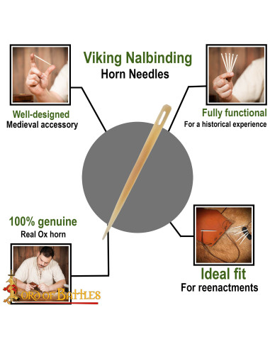 Needle for medieval embroidery in bone (9 cm.) ⚔️ Medieval Shop