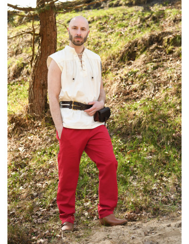 Basic medieval pants Hagen model, red ⚔️ Medieval Shop