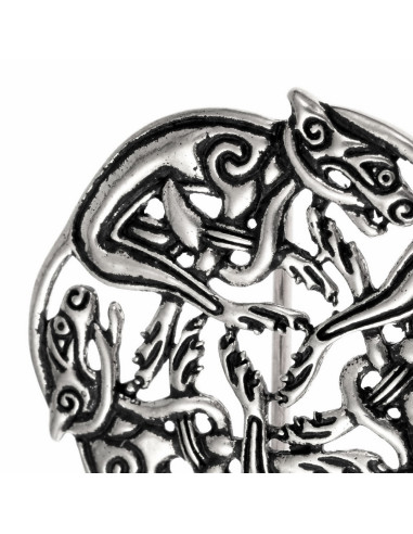 Celtic brooch with the dogs of Arawn ⚔️ Medieval Shop
