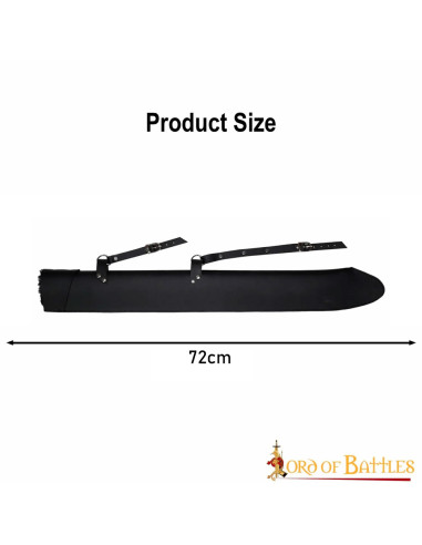 Leather sheath for LARP swords, black (72 cm.) ⚔️ Medieval Shop