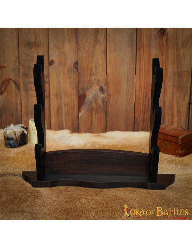 Three-tier wooden table stand for swords ⚔️ Medieval Shop
