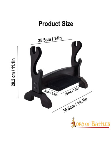 Two-tier wooden table stand for swords ⚔️ Medieval Shop