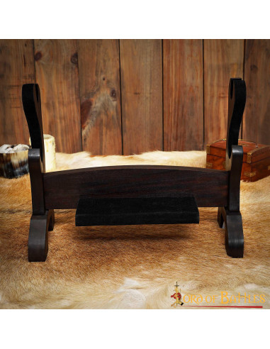 Two-tier wooden table stand for swords ⚔️ Medieval Shop