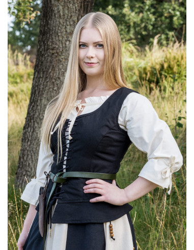 Tilda model medieval bodice in black ⚔️ Medieval Shop