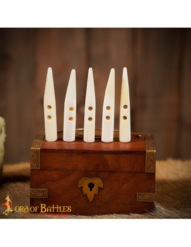 Set of 5 carved bone buttons for Viking shirts ⚔️ Medieval Shop