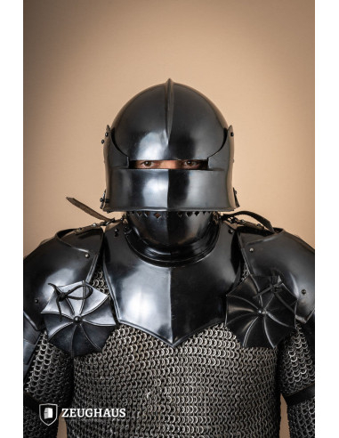 German Sallet helmet in burnished steel, 15th century ⚔️ Medieval Shop