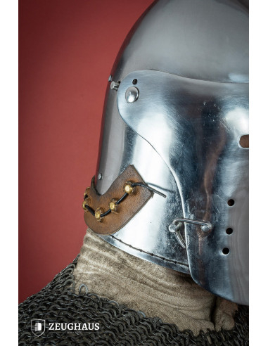 Medieval basin with full visor, polished steel ⚔️ Medieval Shop