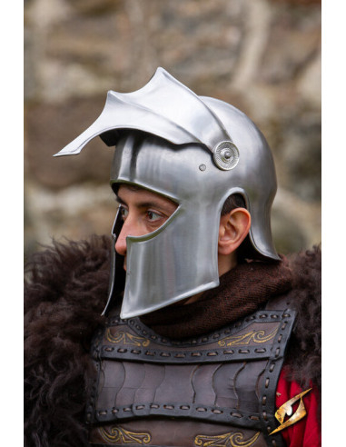 Corinthian palace guard helmet, polished steel finish ⚔️ Medieval Shop