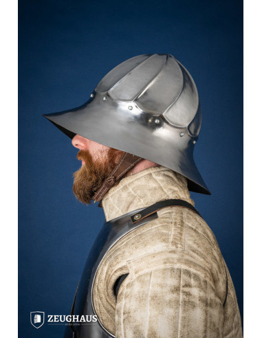 Burgundy Kettle Helmet, polished steel (1.6 mm.) ⚔️ Medieval Shop