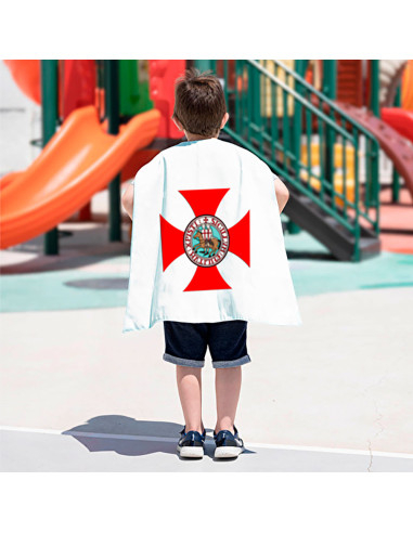 Medieval Templar reversible cape for children (63x78 cm.) ⚔️ Medieval Shop