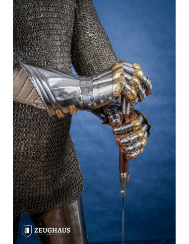 German medieval gauntlets 15th century steel and brass, (1.2 mm.) ⚔️ ...