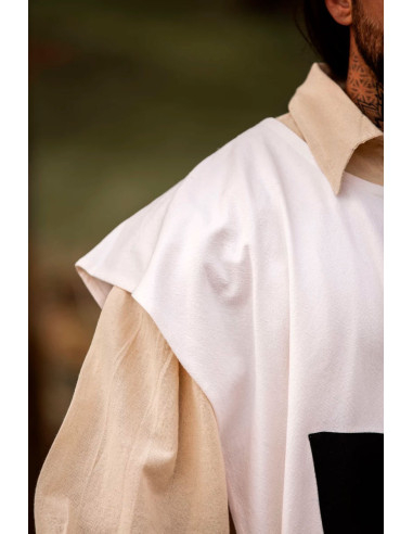 Knights Templar Tunic, White/Black ⚔️ Medieval Shop