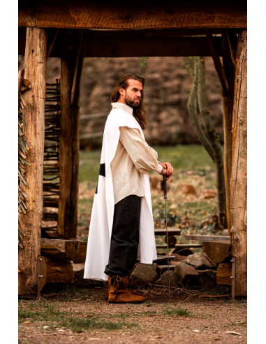 Knights Templar Tunic, White/Black ⚔️ Medieval Shop