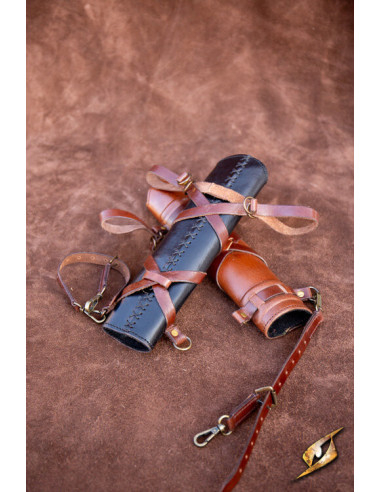 Baldric with medieval sword belt, black ⚔️ Medieval Shop