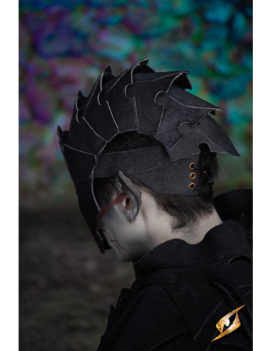 Assassin mask in suede leather, black ⚔️ Medieval Shop