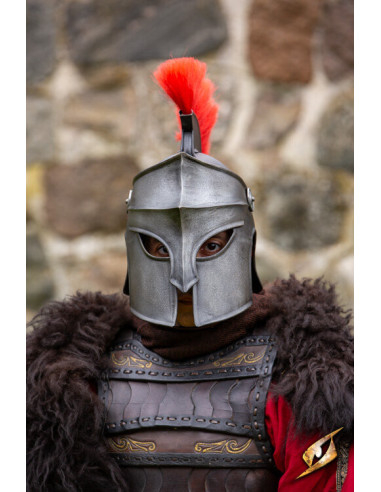 Corinthian helmet with plume, dark finish ⚔️ Medieval Shop