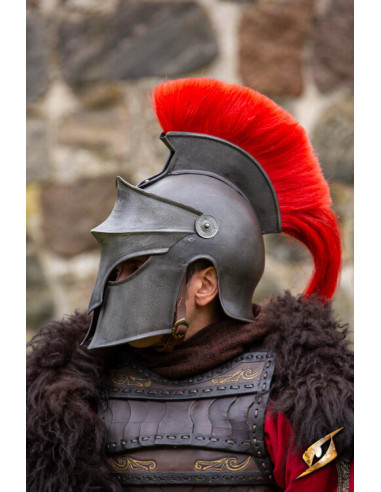 Corinthian helmet with plume, dark finish ⚔️ Medieval Shop