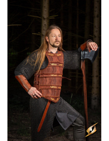 Celtic lamellar armor in brown suede leather ⚔️ Medieval Shop