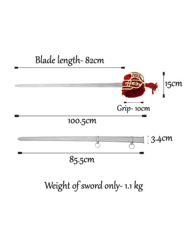 Scottish basket sword with sheath (100.5 cm.) ⚔️ Medieval Shop