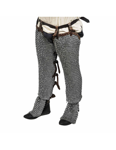 Mild steel chain mail legs, riveted rings (10 mm.) ⚔️ Medieval Shop