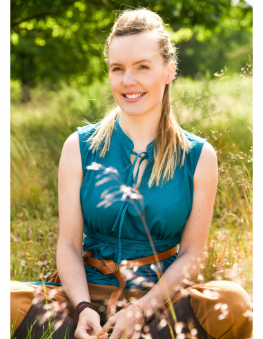 Medieval blouse model Levke in cotton, blue ⚔️ Medieval Shop