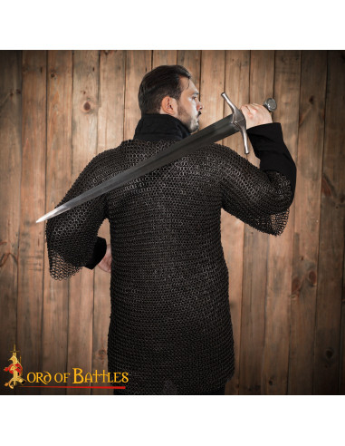 Haubergeon model mild steel chain mail, blackened finish (9 mm.) ⚔️ ...