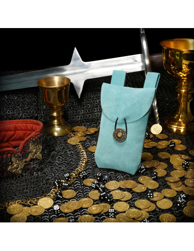 Medieval Renaissance Alms Bag, Light Blue ⚔️ Medieval Shop