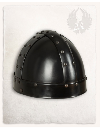 Spangenhelm type helmet made of steel model Thorsten, blackened finish ⚔️