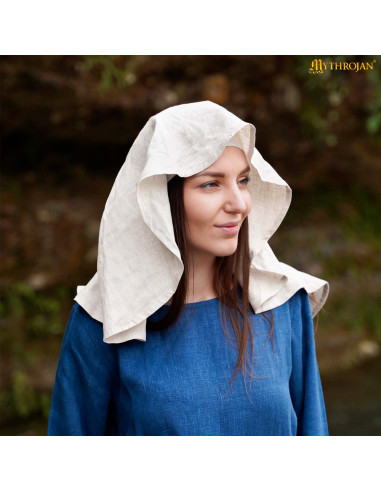 Medieval Veil in Linen and Cotton, Natural Color ⚔️ Medieval Shop